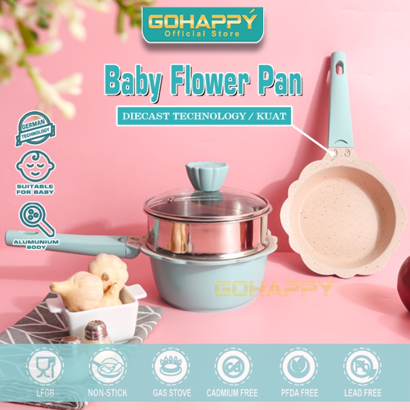 Jual PANCI BAYI Full Set Peralatan Masak SAKURA BABYI PAN FLOWER Fry Milk Steamer pan bahan ...