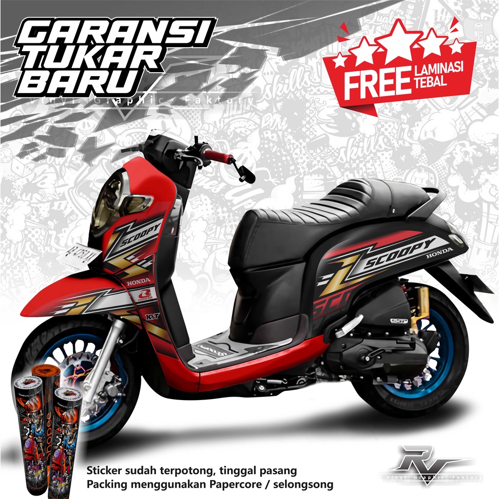Jual s04 Striping stiker / sticker motor Scoopy racing Custom - Cutting ...