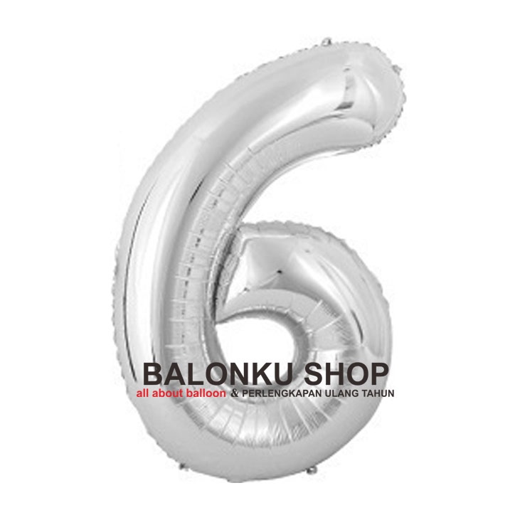 Jual Balon Foil Angka Jumbo Silver 100 cm / Balon Angka Jumbo 100cm ...
