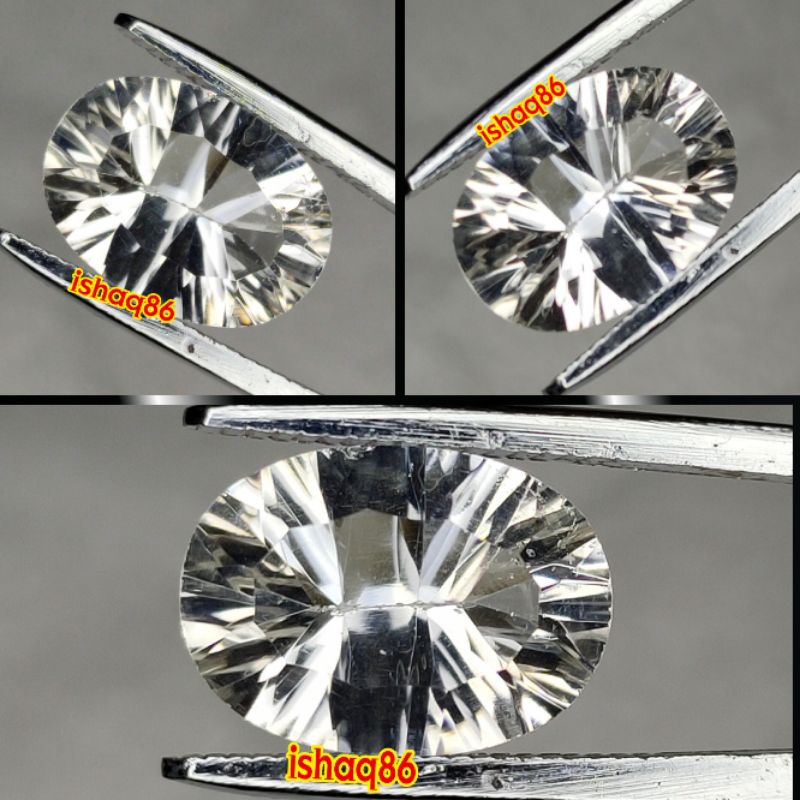 Jual BATU NATURAL ROCK CRYSTAL QUARTZ KECUBUNG PUTIH ES CONCAVE CUT ...