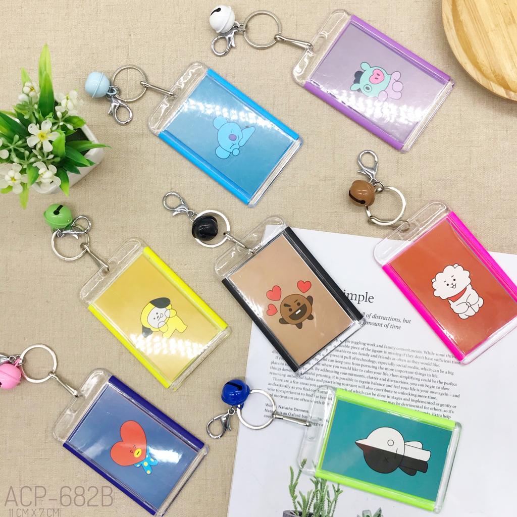 Jual Gantungan Kunci Lonceng ID Card BT21 / tempat kartu Karakter BT 21 ...