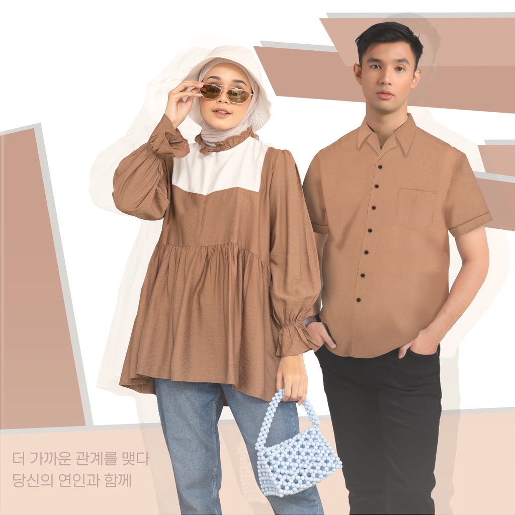 Jual Maydee Blouse Ginza Polos Couple | Shopee Indonesia