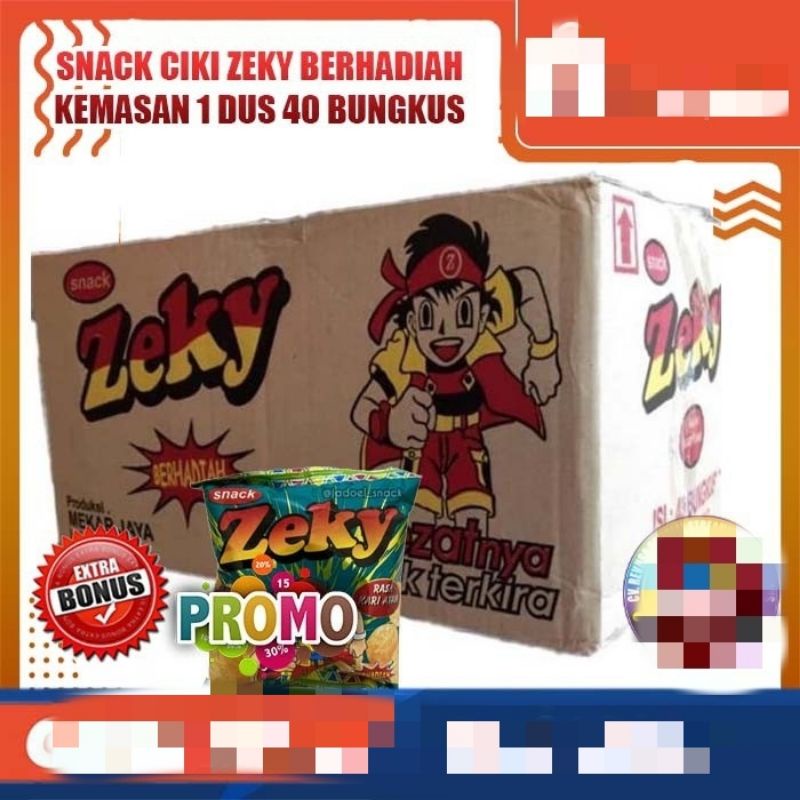 Jual Snack Ciki Zeky Berhadiah_Kemasan 1 Dus Isi 40 Bungkus | Shopee ...