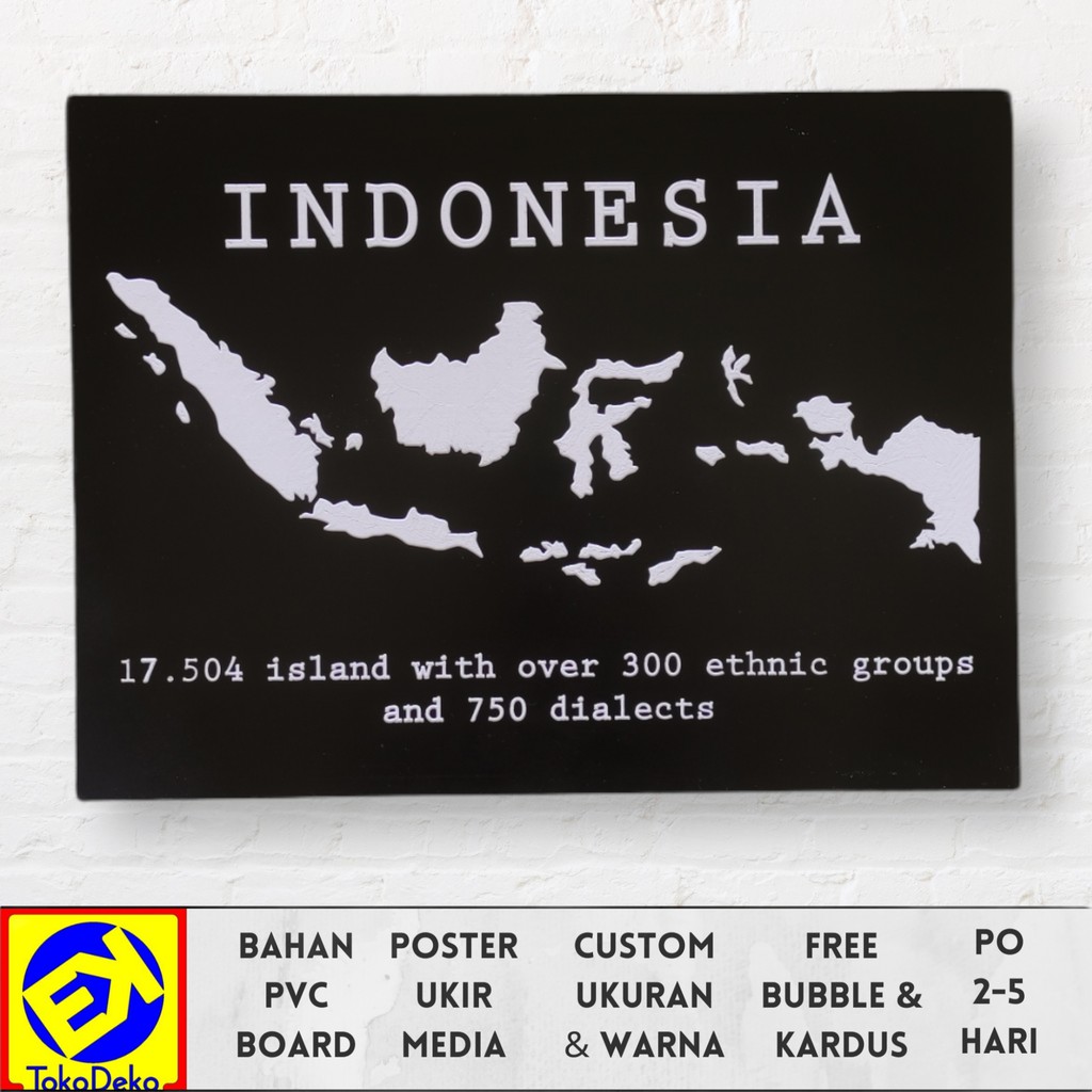 Jual Hiasan Dinding Poster Ukir Peta Indonesia (Island, Ethnic ...