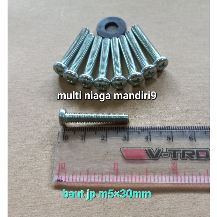 Jual baut sekrup/ baut mesin/ baut jp m5×30mm/ panjang 3cm kepala bulat ...