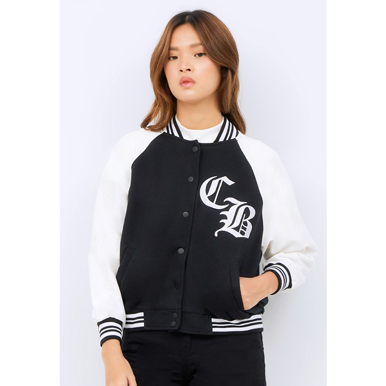 Jual Colorbox Colorblock Varsity Jacket Black | Shopee Indonesia
