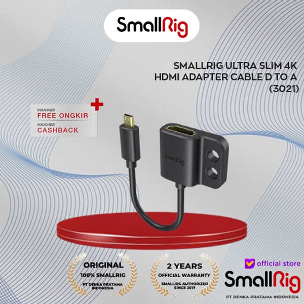 Jual SmallRig Ultra Slim 4K HDMI Adapter Cable (D to A) | SmallRig 3021 ...