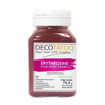 Jual Pewarna Makanan ERYTHROSINE Decotatoo powder WATER Soluble 71GR ...
