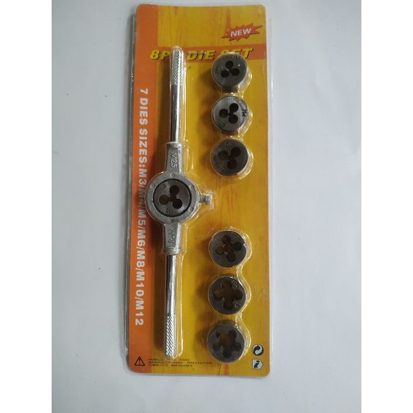 Jual Hand Die Set Alat Snai Senai Pembuat Ulir Drat Luar Baut | Shopee ...