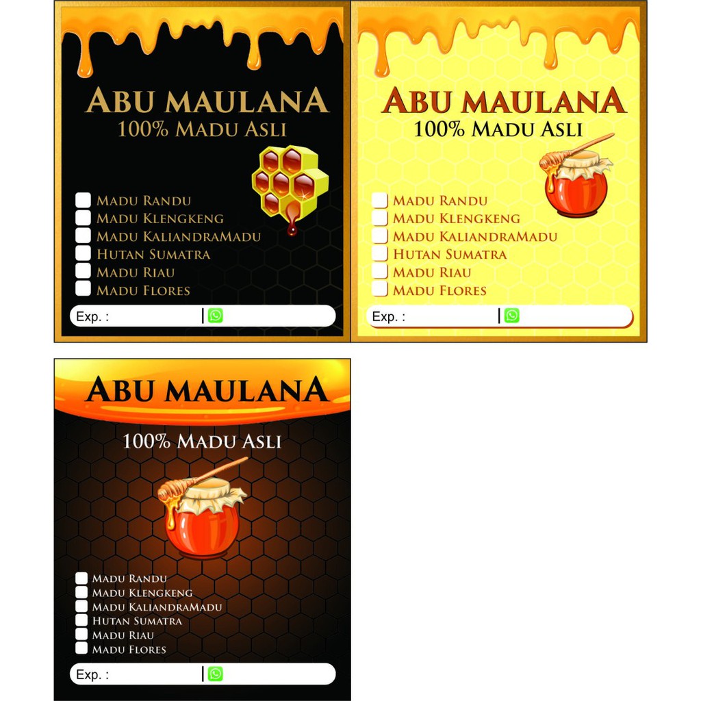 Jual STIKER VINYL LABEL MADU KOTAK UK. 6,5X7,5CM (DIJUAL SATUAN, NAMA ...