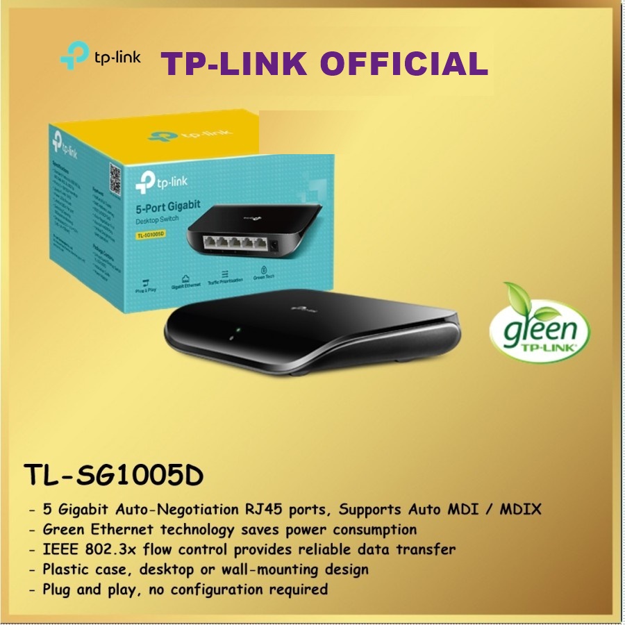 Jual TP-Link TL-SG1005D TPLink SG1005D 5 Port Gigabit Desktop Switch Hub | Shopee Indonesia