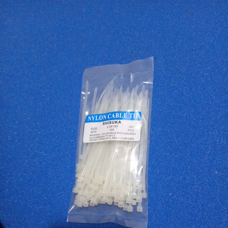 Jual KABEL TIES / KABEL TIS / NYLON CABLE TIE 2.5 X 100 MM (putih ...