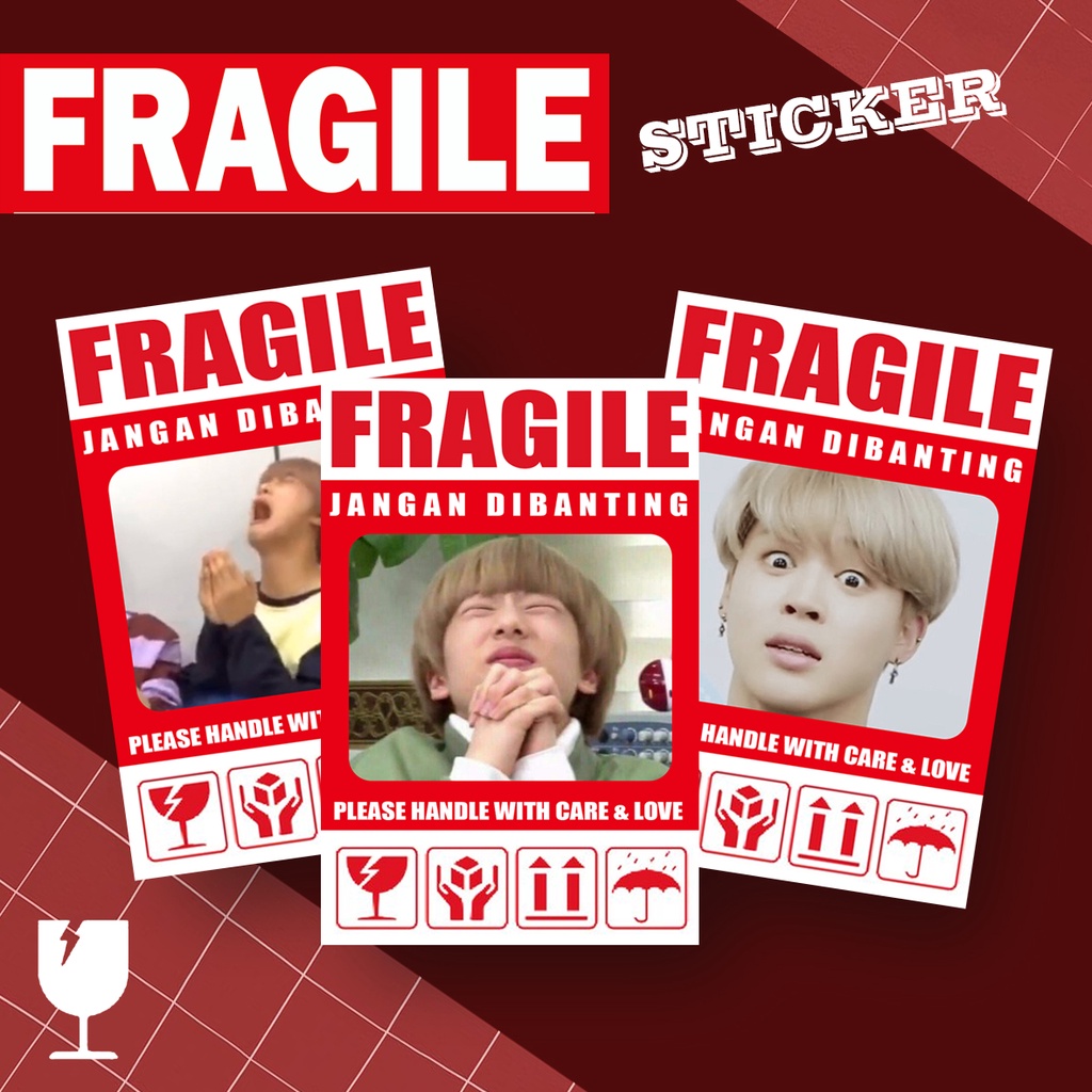 Jual STICKER FRAGILE Meme KPOP Stiker isi 25 dan 50 | Shopee Indonesia