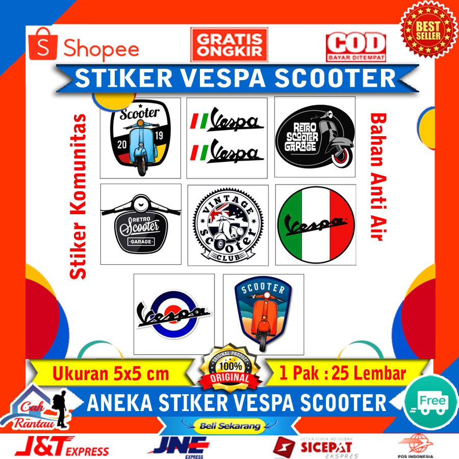 Jual Stiker Komunitas Vespa Sticker Community Vespa Scooter Retro ...