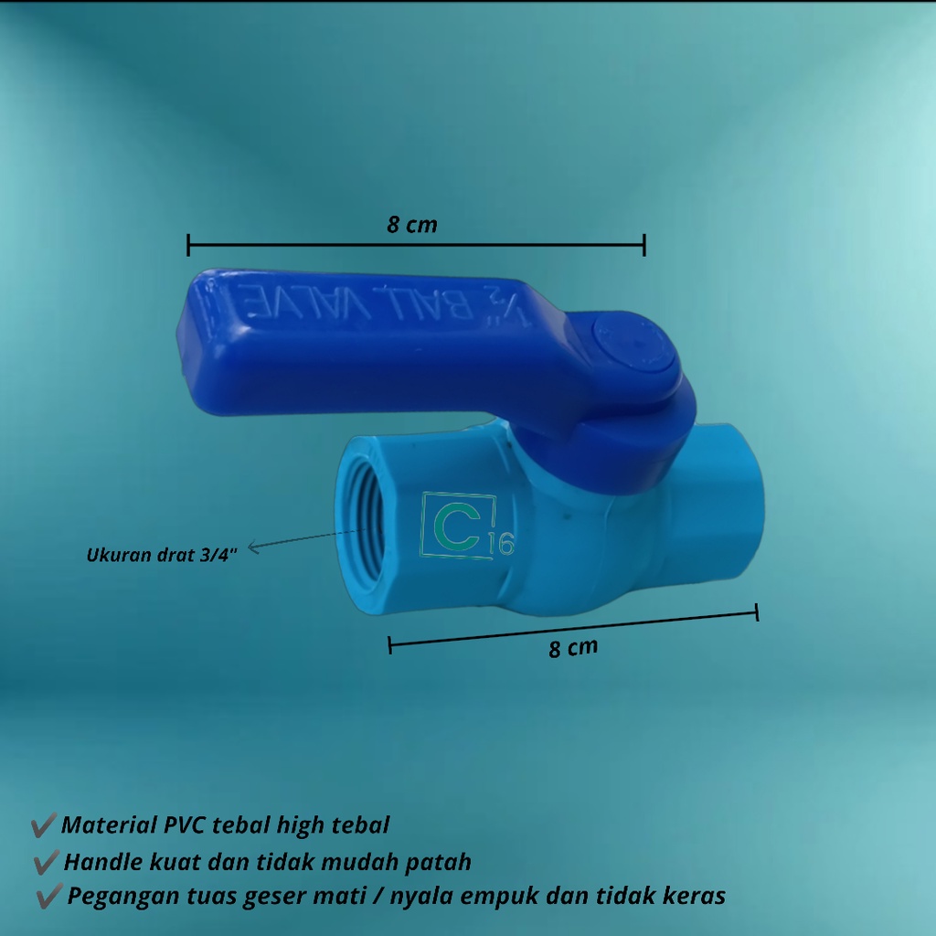 Jual Ball Valve Stop Kran Pengatur Aliran Air Ukuran 1/2 Inch 3/4 Inch ...