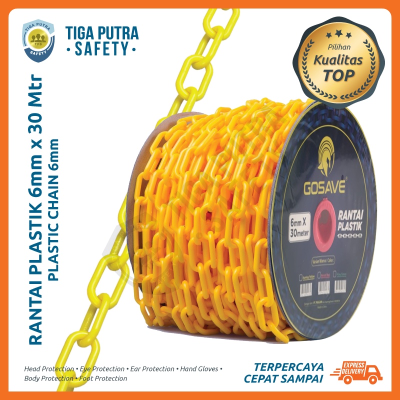 Jual Rantai Plastik Roll 6 mm x 30 m Traffic Cone / Plastic Chain ...