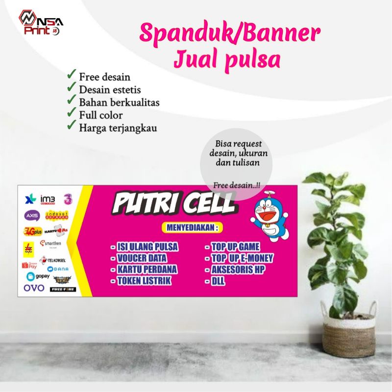 Jual Cetak banner/spanduk, spanduk jual pulsa all operator, Bisa ...