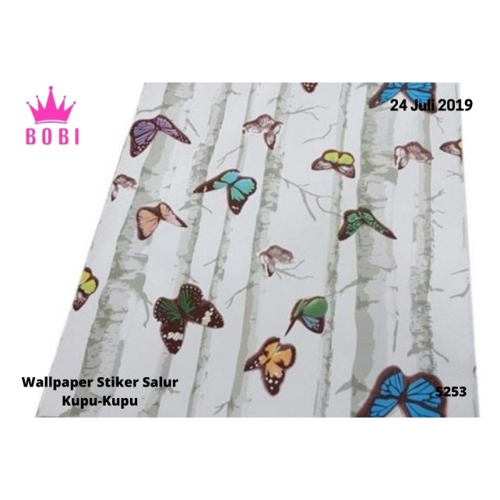 Jual misi- Wallpaper Dinding Sticker BOBI - Motif Kupu-Kupu 10m x 45cm ...