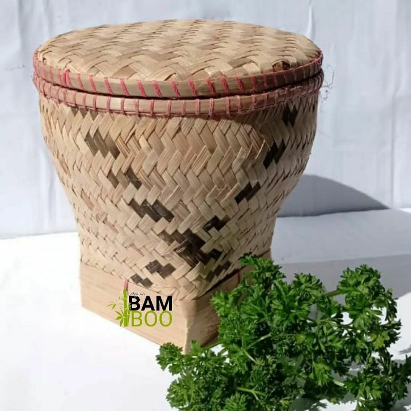 Jual Bakul bambu 20cm lengkap dengan tutup | Shopee Indonesia