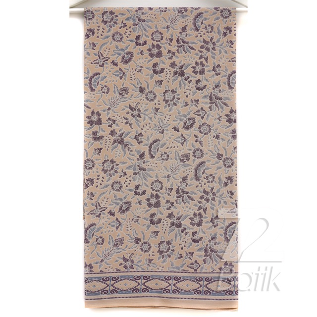 Jual KAIN BATIK PREMIUM Bahan Katun Motif Kembang Warna Cream Kream ...