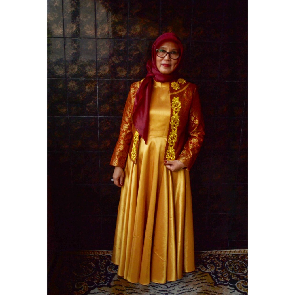 Jual Luxury Gold Songket Gamis by Frida Collection | Shopee Indonesia