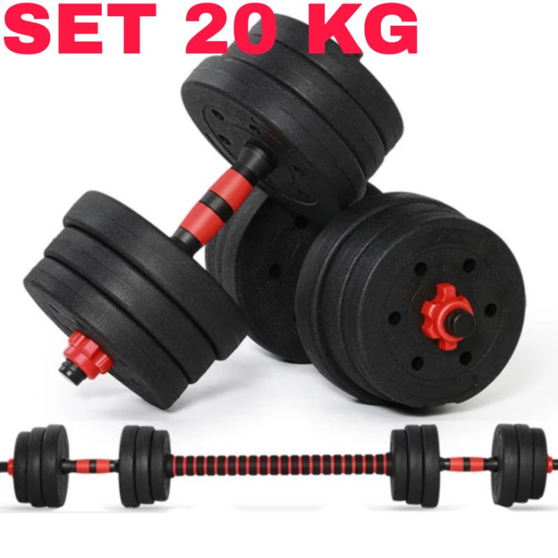 Jual Dumbel / barbel set 20 kg pvc alat angkat beban excellent original | Shopee Indonesia