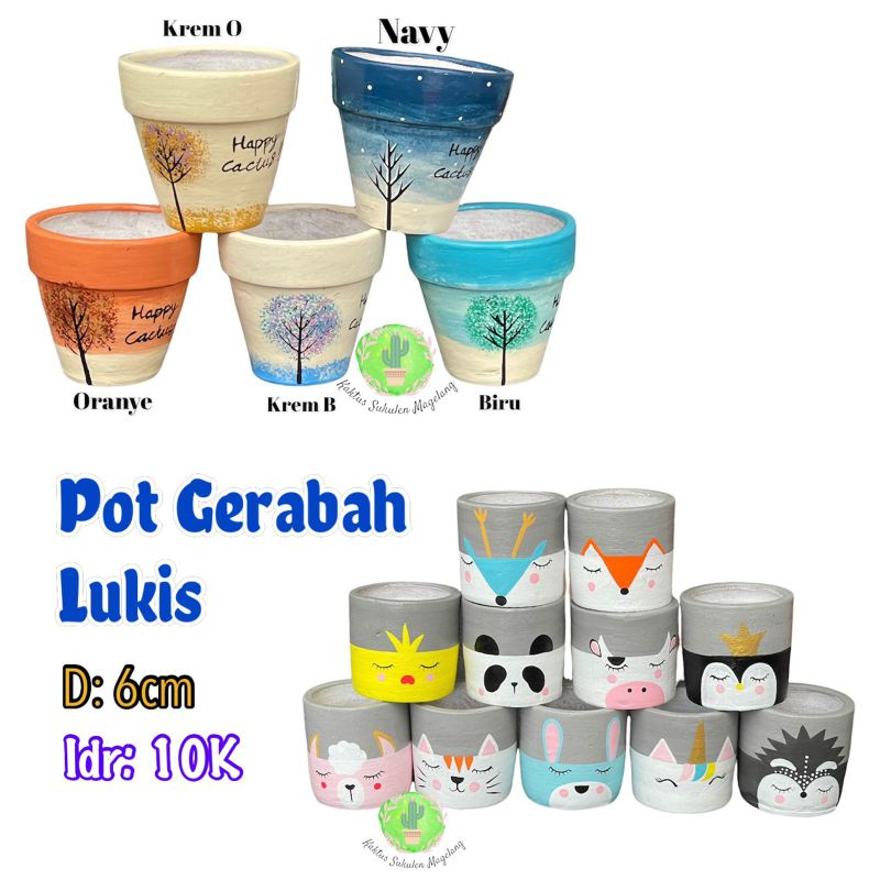 Jual Pot Gerabah Lukis 6cm | Shopee Indonesia