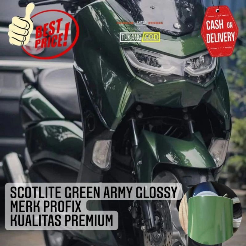 Jual Skotlet hijau tua glossy sticker scotlite green army scotlet hijau army glossy dan doff ...