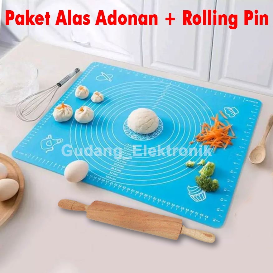 Jual Paket Alas Adonan+Rolling Pin ukuran 50X40 | Shopee Indonesia