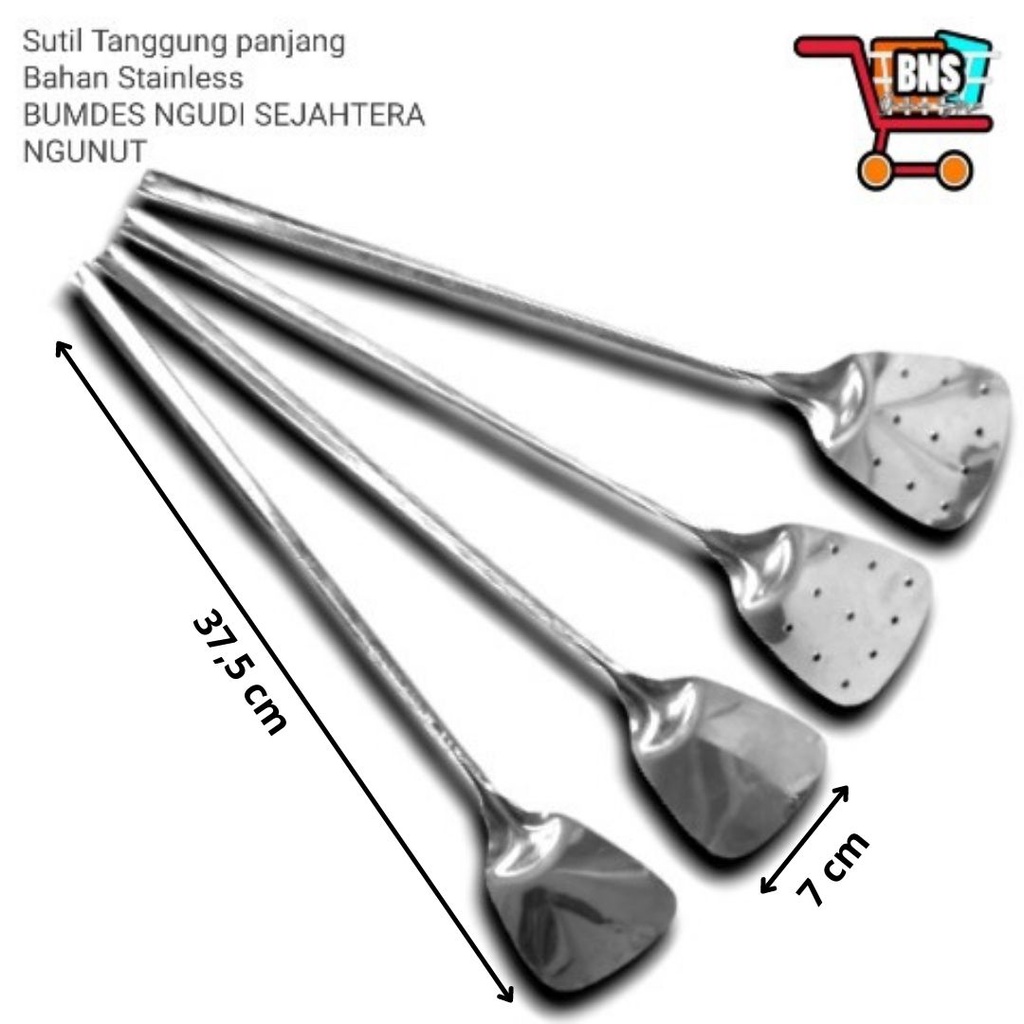 Jual SPATULA SUTIL PENGGORENGAN UKURAN TANGGUNG PANJANG BAHAN STAINLESS ...