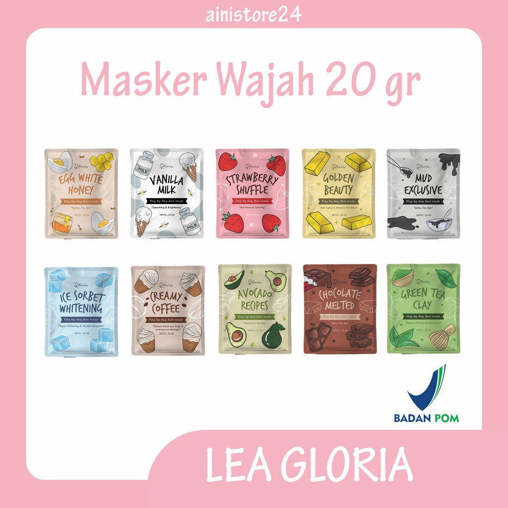 Jual Lea Gloria Masker Wajah Bubuk Organik BPOM 20 gram | Shopee Indonesia