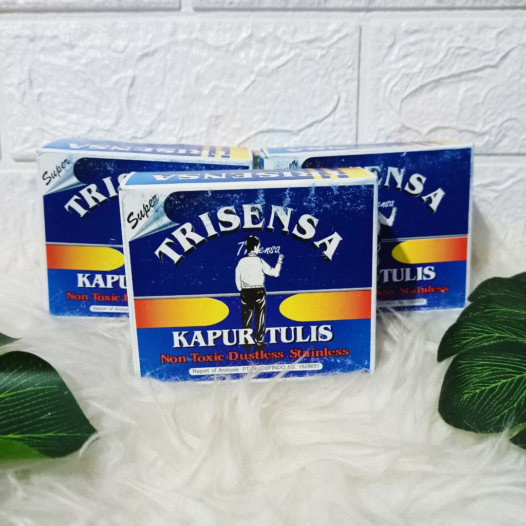 Jual Kapur Tulis Trisensa Warna Putih Kemasan Box isi 50 Batang ...