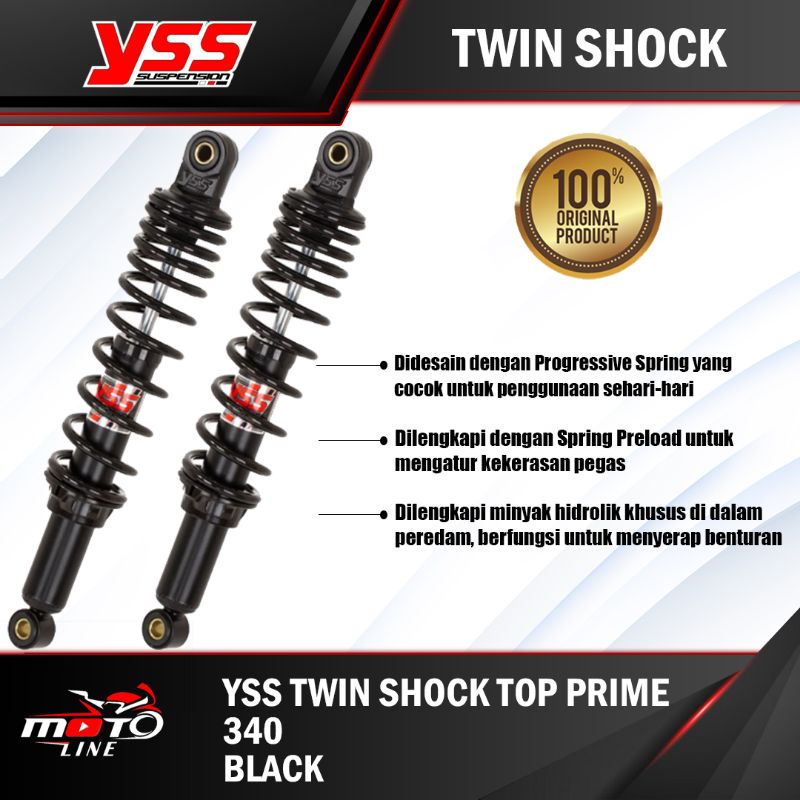 Jual Shockbreaker YSS TOP PRIME 340mm Twin Shock - Kharisma RX King ...
