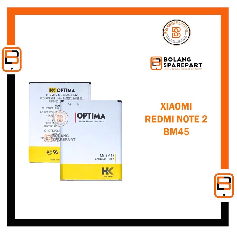 Jual BATERAI BATRE XIAOMI REDMI NOTE 2 BM45 HK OPTIMA DOUBLE IC ...