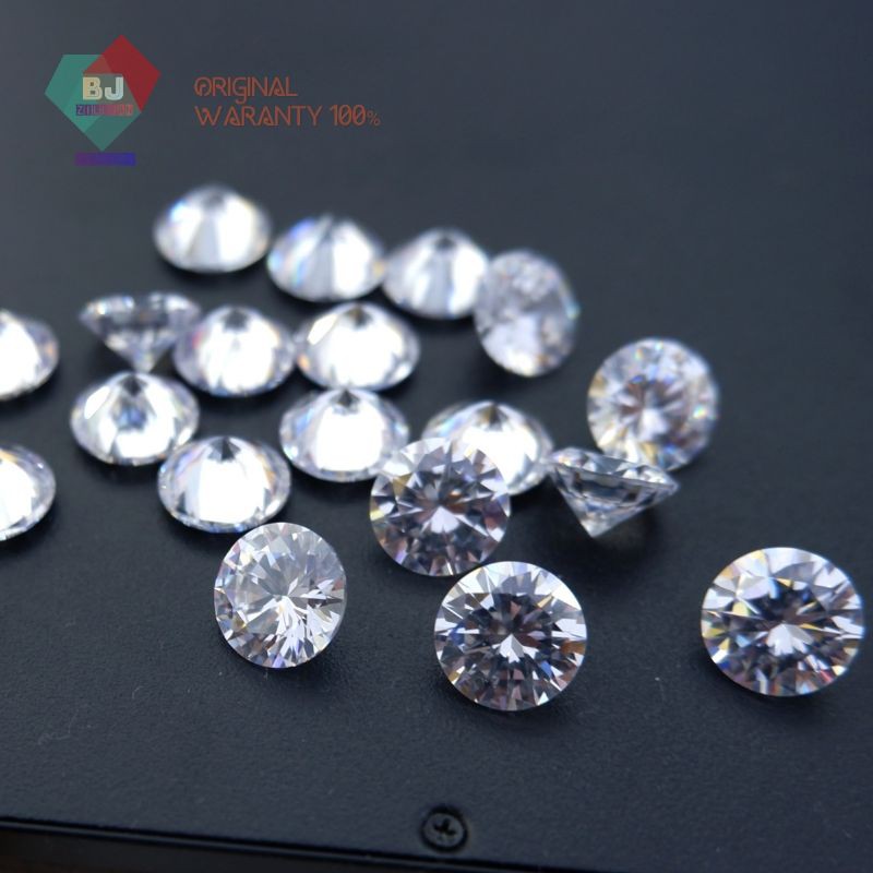Jual A3 + Quality 6 - 12 MM Permata Diamond Cubic Zirconia ROund white | Shopee Indonesia