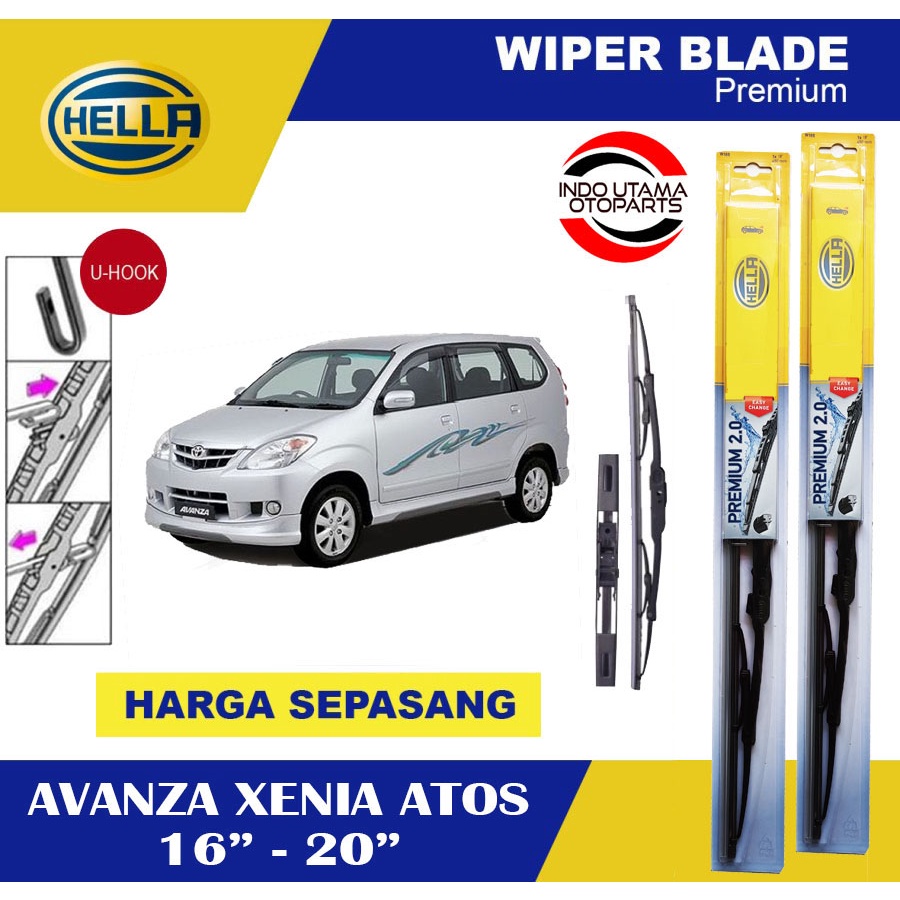 Jual Wiper Blade Mobil Avanza Xenia Atoz HELLA Premium 2.0 (16-20) | Shopee Indonesia
