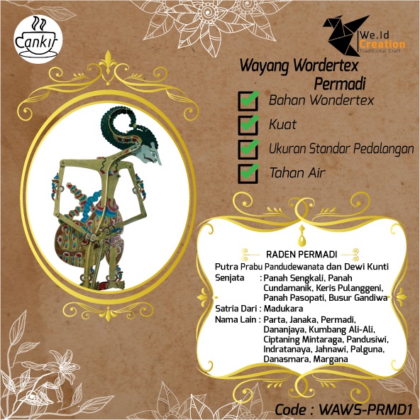 Jual Wayang Kulit Permadi Berbahan Wondertex | Shopee Indonesia