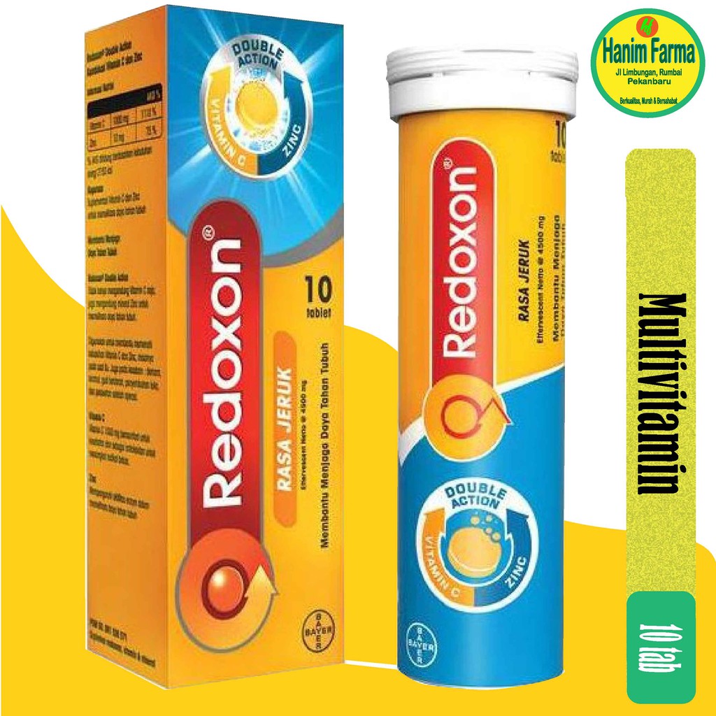 Jual Redoxon Triple Action Vitamin C, D & Zinc, rasa Jeruk 10 tablet ...