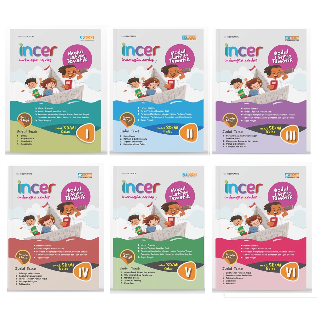 Jual MODUL INCER - BUKU LATIHAN SOAL TEMATIK KLS 1,2,3,4,5,6 SEMESTER 1/GANJIL | Shopee Indonesia