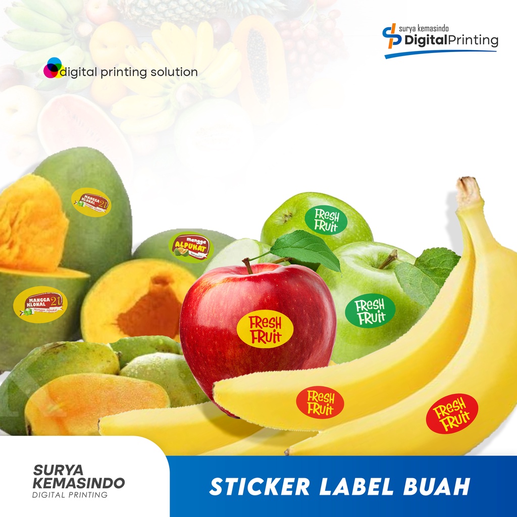 Jual Sticker Label Buah (2x1,3 cm) -isi 545 pcs- stickercutting ...