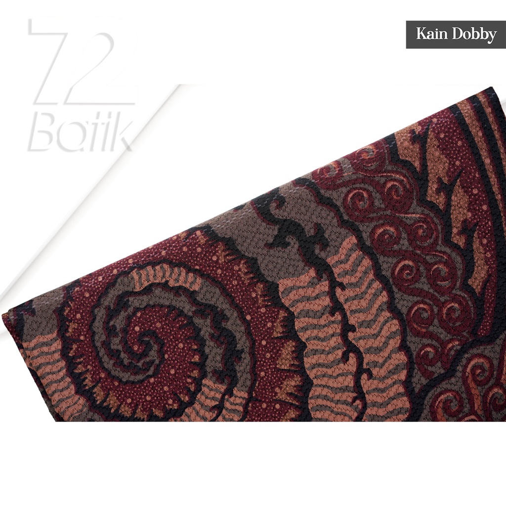 Jual KAIN BATIK PREMIUM Bahan Dobby Motif Tentaken Warna Merah Maron ...