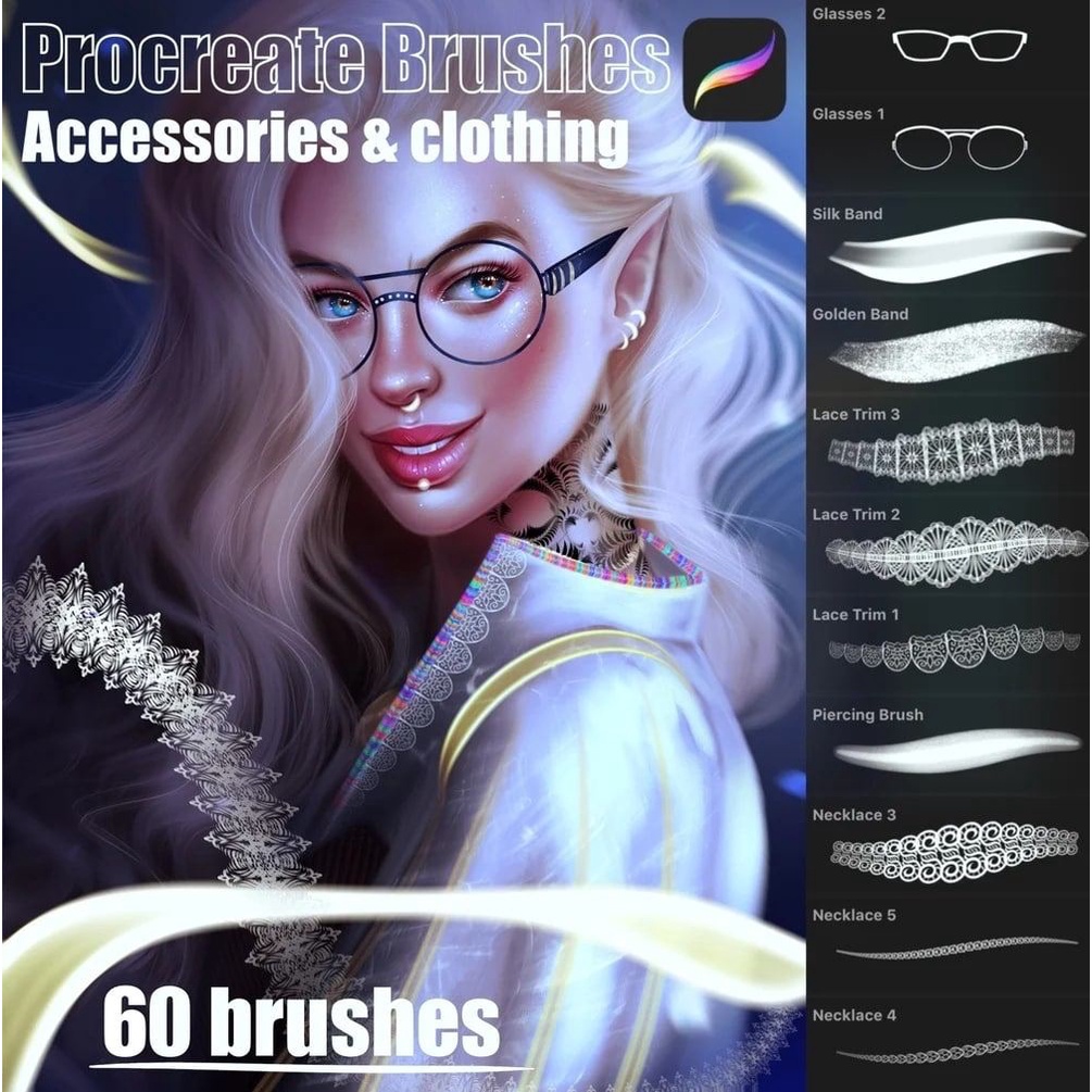 Jual Procreate Brush - 60 Accessories & Clothing Brushes for Procreate ...