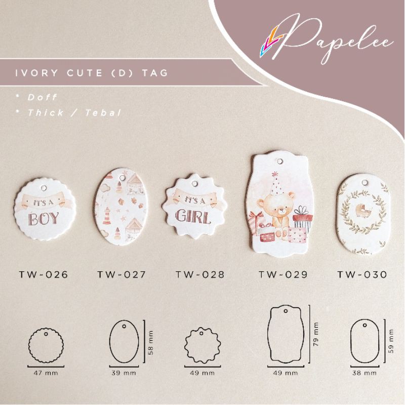 Jual Ivory Cute Tag tebal / Gift Tag / Hangtag / Tag Hampers | Shopee ...