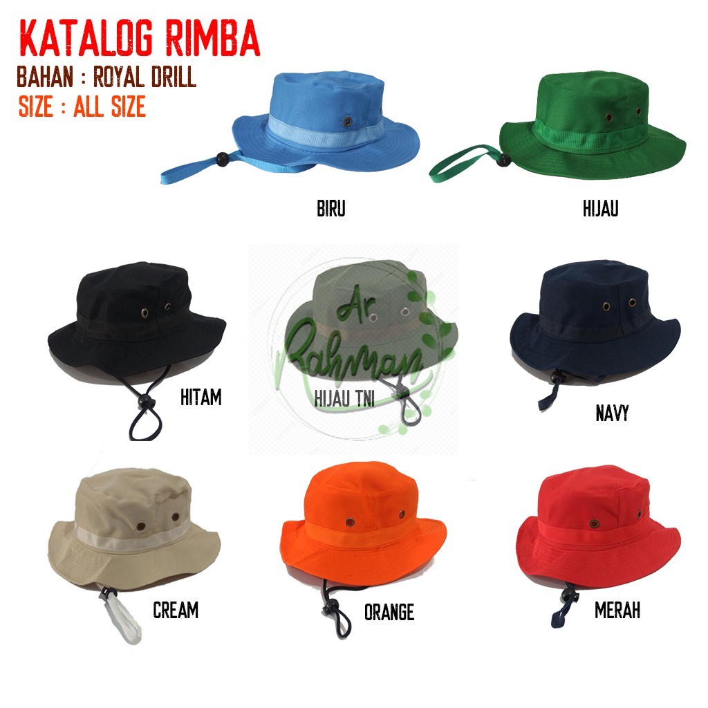 Jual TERBARU Topi Rimba / Bucket Hat / Rimba Hat / Hiking Hat / Topi ...