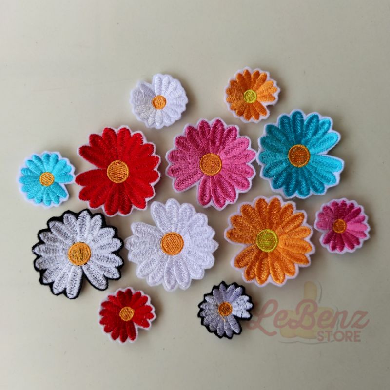 Jual Patch Bordir Jahit Tempel Bunga Flower Daisy Halus | Shopee Indonesia