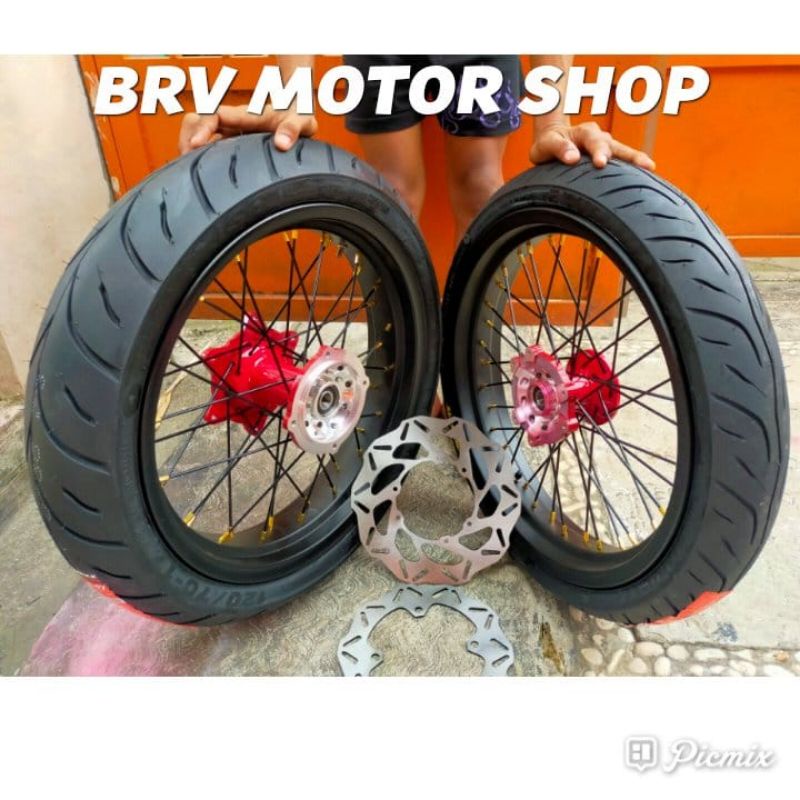 Jual Paket Set Velg SuperMoto Crf150L/ Velg SuperMoto Crf 300-350-17 ...