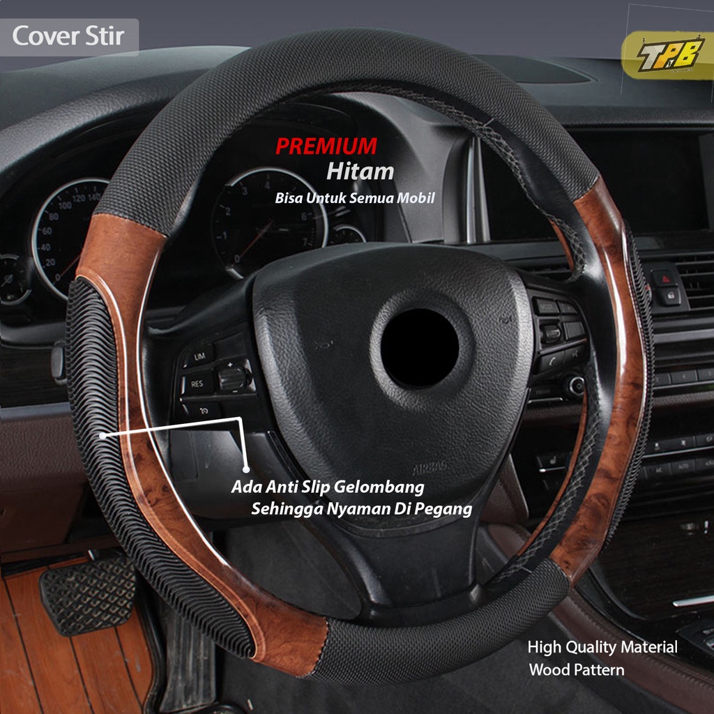 Jual cover stir sarung setir mobil motif kayu kulit Sintetis Universal ...