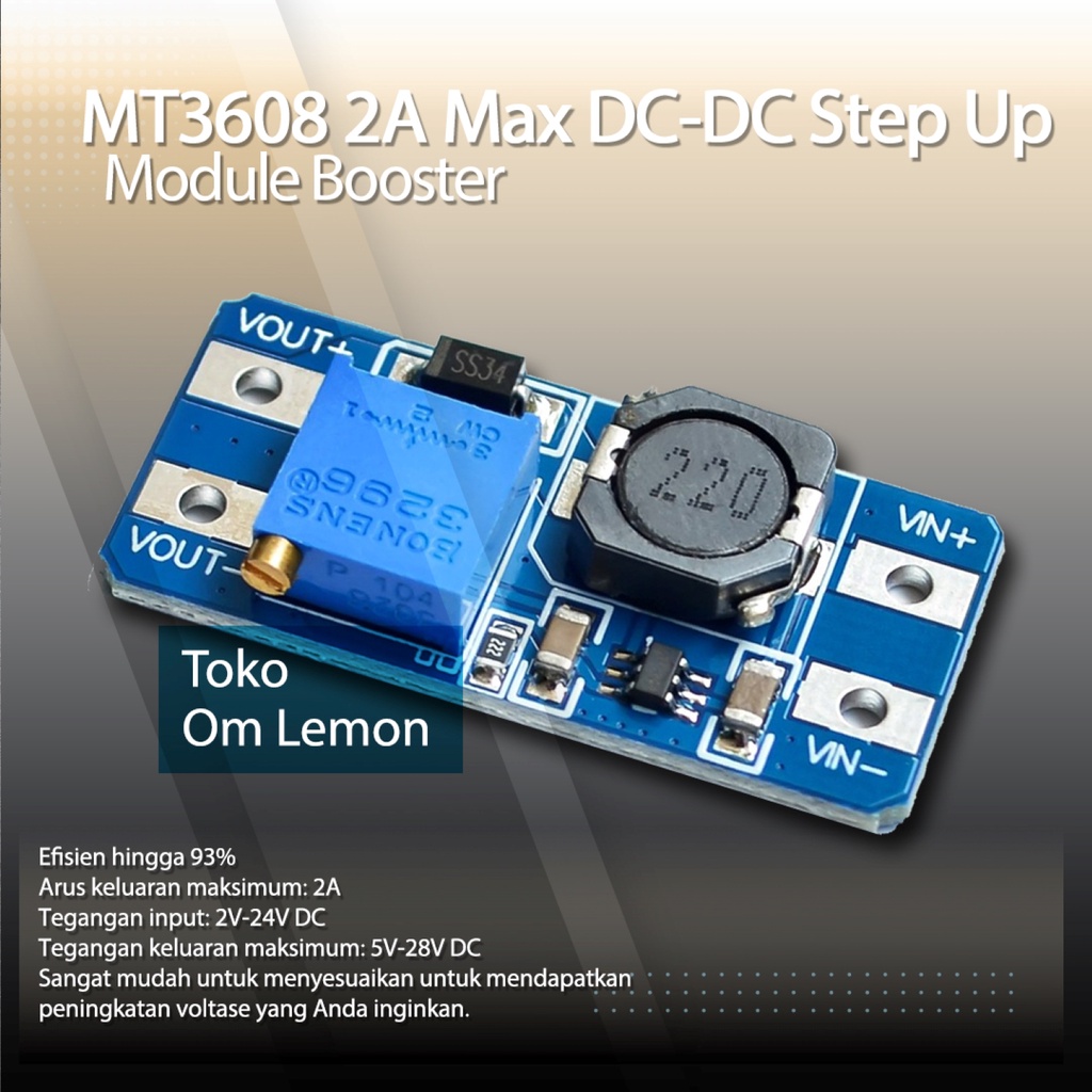 Jual MT3608 Step Up DC-DC 2A Stepup DC to DC Module Power Booster | Shopee Indonesia