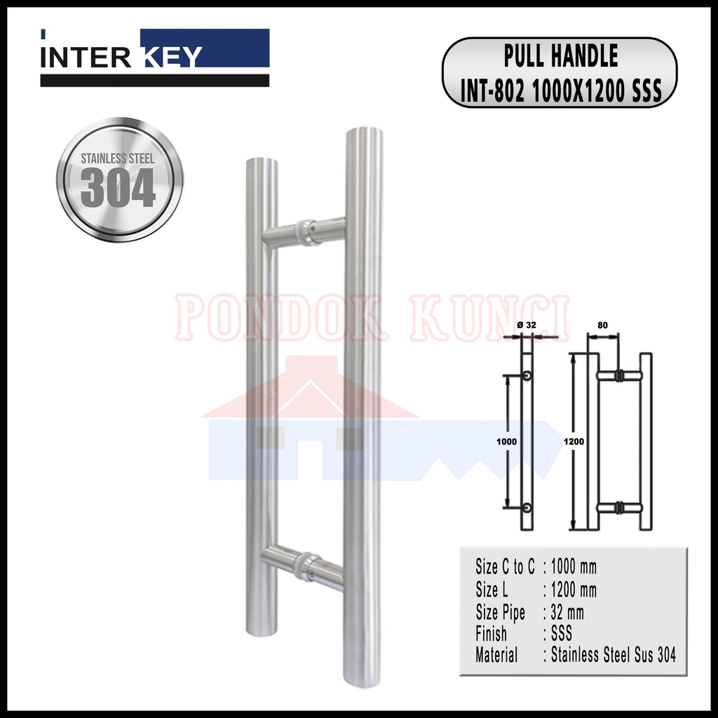 Jual Pull Handle Pintu Rumah Gagang Pegangan Pintu Tarik INTERKEY 802 ...