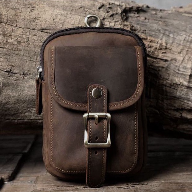 Jual Tas Pinggang Hp Kulit Asli Crazy Horse - Waistbag Pria Asli Kulit ...